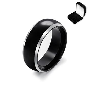 Anel Preto Tungstênio Ródio Negro Com Borda - Judith Joais - Anel ...