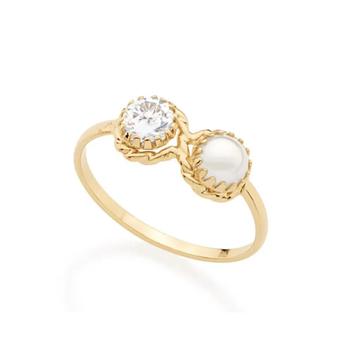 Anel Rommanel Símbolo Infinito com Pérola e Zircônia 512166 - Anel ...