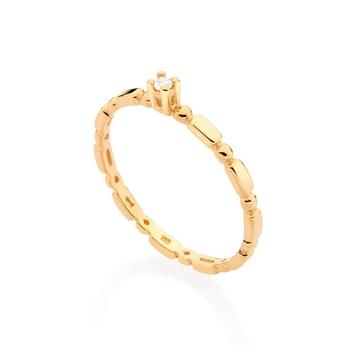 Anel Rommanel Solitário Retângulo Esfera Com Zircônia 513351 - Anel ...