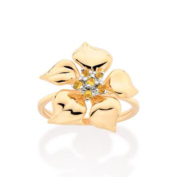 Anel skinny lírio amarelo 18k com zir 513374 Rommanel - Anel - Magazine ...