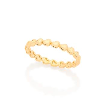 Anel Skinny Ring Corações Folheado A Ouro Rommanel 513013 - Anel ...