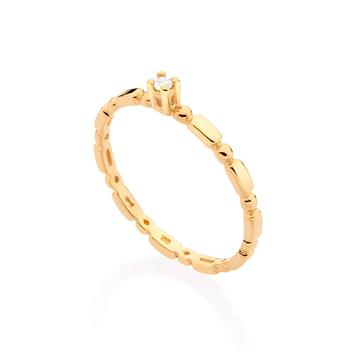 Anel solitário 18k com zircônia BRANCO 513351 Rommanel - Anel ...