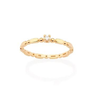 Anel solitário banhado ouro 3x 24k 18k e 22k feminino rommanel ...