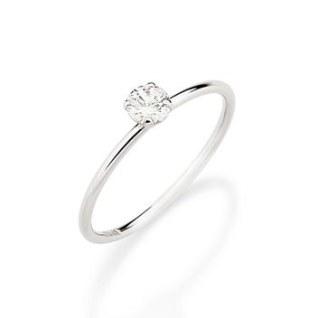 Anel solitário folheado a platina BRANCO 310020 Rommanel - Anel ...