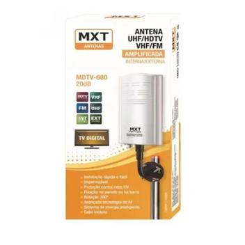 Antena interna e externa amplificada 25db mdtv 600 6mts mxt - Antena Interna - Magazine Luiza