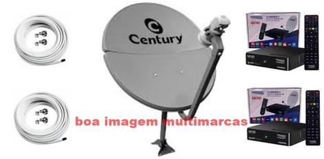 Antena Parabólica Century Bipartida 60cm 2 Recepitores Digital SatHd ...