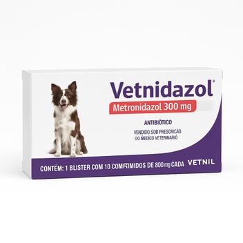 Antimicrobiano Vetnidazol 300mg Vetnil para Cães e Gatos - 10 ...