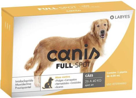 Antiparasitário Canis Full Spot 26 a 40kg 4ml - LABYES - Vermífugo Pet ...