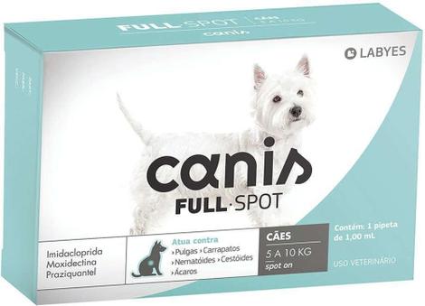Antiparasitário Canis Full Spot 5 a 10kg 1ml - LABYES - Vermífugo Pet ...