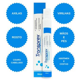 Antitranspirante Transpirex 30 ML sudorese hiperidrose suor ...
