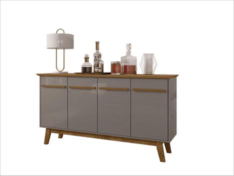 Aparador Buffer Opala MDF 4 Portas Cinamomo Titanium Bechara - Aparador ...