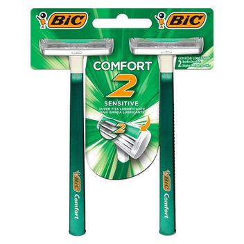 Aparelho de Barbear Bic Comfort 2 Sensitive - Embalagem com 2 Unidades ...