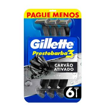 Aparelho De Barbear Gillette Prestobarba Carvão Ativo Com 6 Unidades ...