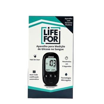 Aparelho de Glicose Life For Digital Completo 10 tiras 10 lancetas ...