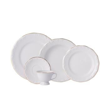 Aparelho de Jantar e Chá Porcelana Schmidt 30 peças - Dec. Filetado ...