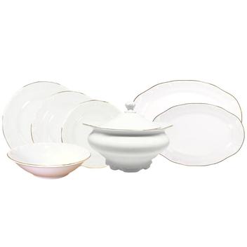 Aparelho de Jantar Porcelana Schmidt 41 Peças - Dec. Filetado Ouro ...