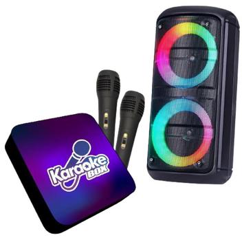 Aparelho De Karaoke Box Com Pontuação + 2 Mic + Cx De Som - Microfone ...