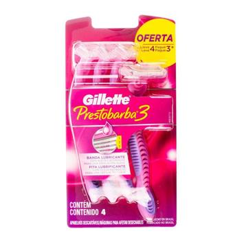 Aparelho Descartável Gillette Prestobarba 3 4Un - Aparelho de Depilação ...