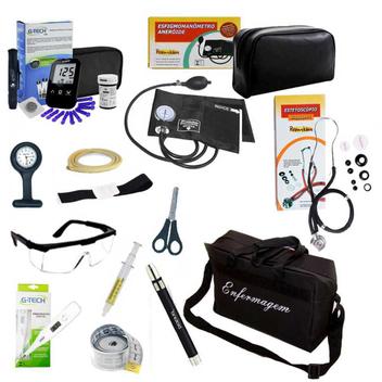 Aparelho Pressão Esteto HGT Kit Completo Enfermagem - Premium - Medidor ...