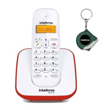 Aparelho Telefone fixo sem fio digital Branco Vermelho Bina - Intelbras ...