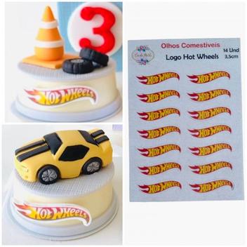 Apliques Papel de Arroz - Logo Hot Wheels 14 Un - Cia do Molde - Papel ...