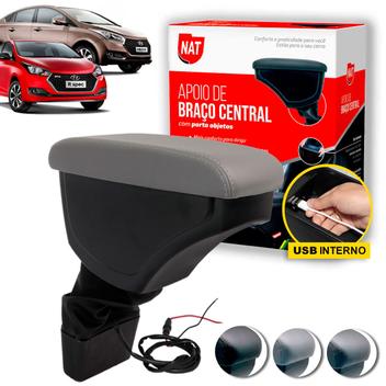 Apoio de Braço Hb20 Hb20s Hb20x 2013 Até 2024 C/ Usb - Nat - Apoio de ...