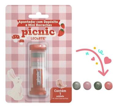 Apontador Com Depósito E Mini Borrachas Picnic Leo & Leo - Leonora/ Leo&Leo/ Jocar - Apontador ...
