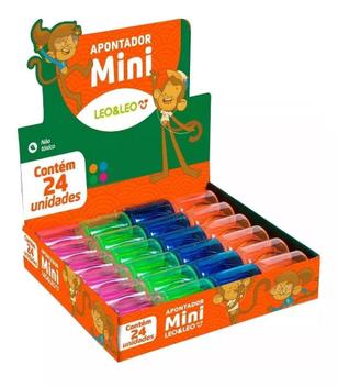 Apontador Escolar Com Depósito Mini Leo E Leo - 24 Unidades - Leo LEo ...