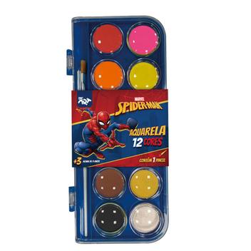 Aquarela Homem Aranha Escolar Spider-man 12 Cores + Pincel - DAC - Kit ...