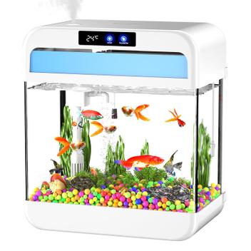 Aquário JPHYLL Fish Tank 8,3L com Umidificador de 7 Cores - Trocador de ...