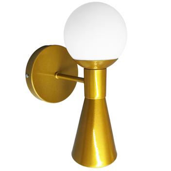 Arandela Cone Alumínio Luz Focal GU10 Globo Jabuticaba G9 Dourado ...