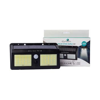 Arandela LED Solar Zyon 8W Preto com Sensor 6500K Frio IP65 Gaya ...