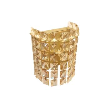 Arandela Moderna Dourada Cristal Âmbar + 1 Lâmpada LED G9 - Arevo ...
