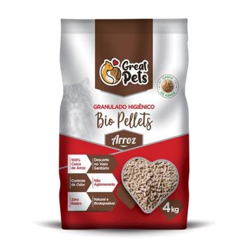 Areia Pellets Higiênico De Casca Arroz Gatos Great Pets 4Kg - Areia ...