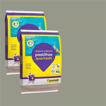Argamassa Pastilha Quartzolit 5kg Acabamento Liso Kit C/2 - Verde ...