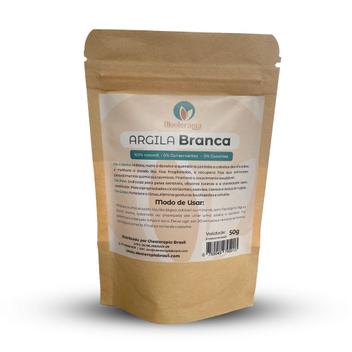 Argila Branca 50g - 100% natural - Uso cosmético/rosto, cabelo e corpo ...