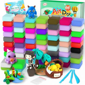 Argila de modelagem ARTPAR Air Dry 66 cores para crianças de 3 a 12 ...