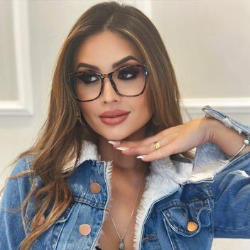 Armação de Óculos Feminino Modelo Alice Fashion Lê Belle Tendencia 2024 ...