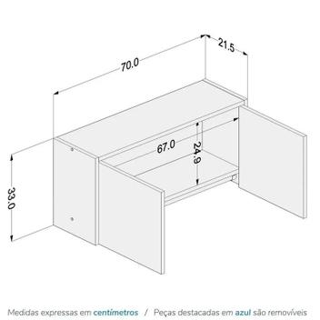 Armário Aéreo 2 Portas com Cabideiro Navegantes Branco - Politorno ...