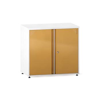 Armário Baixo 02 Portas Aretto Pandin 75 Cm Branco e Laranja Picasso - Outros Móveis - Magazine ...