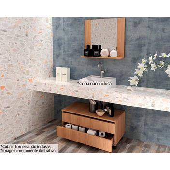 Armário c/ Balcão Banheiro Rodizios BN3603 s/ Cuba 80cm e Espelho ...