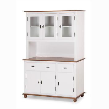 Armário de Cozinha com Cristaleira de Vidro e Madeira Antique com 6 ...