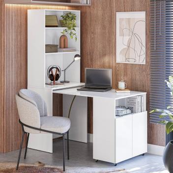 Armário de Escritório com Mesa Embutida Duo - Kits Paraná - Organizador ...