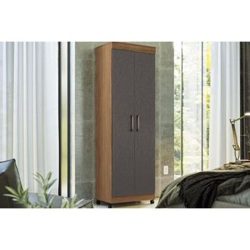 Armário Multiuso Casal Star c/ 2 Portas c/ Rodízios Jatobá/Grafite ...