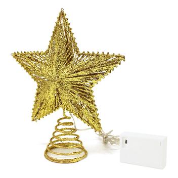 Árvore de Natal Top Star CVHOMEDECO Gold Glittered 3D com LED ...