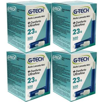 Auto Lanceta Mini 23G +Conf. Ultrafina G-Tech 4 Cx De 100Un - GTECH ...