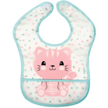 Babador Impermeável com Bolso Cata Migalhas para Bebê Buba Gatinho Rosa ...