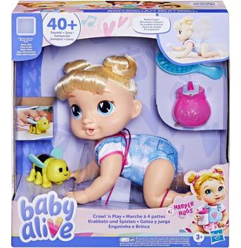 Baby Alive Engatinha E Brinca Harper Hugs Loira Hasbro - Boneca Baby ...