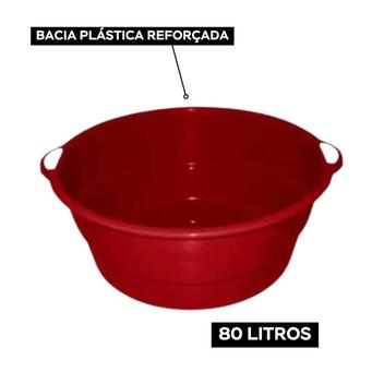Bacia Grande 80 Litros Reforçada Extra Forte Jamacy Diversas Utilidades ...