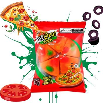 Bala de Gelatina em Formato de Pizza C/ 24 Unid - Dip Loko - Balas ...